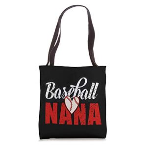 nana loves baseball for valentine’s day baseball heart tote bag