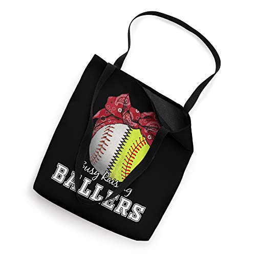 Busy Raising Ballers Softball Baseball Tee baseball mom Gift Tote Bag