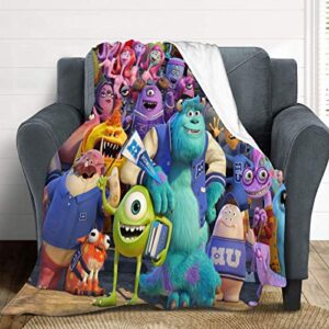 haiqingcjhov, Monsters Inc Throw Blanket Super Soft Cozy Plush Microfiber Flannel Reversible TV Blanket, Home Decor Throws for Couch Sofa Bed Travel Version 60 X 50 Inch