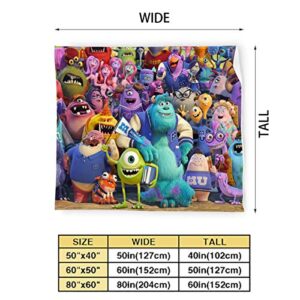 haiqingcjhov, Monsters Inc Throw Blanket Super Soft Cozy Plush Microfiber Flannel Reversible TV Blanket, Home Decor Throws for Couch Sofa Bed Travel Version 60 X 50 Inch