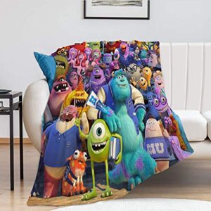 haiqingcjhov, Monsters Inc Throw Blanket Super Soft Cozy Plush Microfiber Flannel Reversible TV Blanket, Home Decor Throws for Couch Sofa Bed Travel Version 60 X 50 Inch