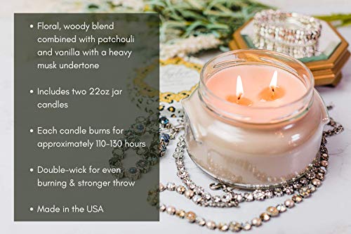 Tyler Candle High Maintenance 2-Pack | 22 oz. Glass Jar Scented Candles | Floral Woody Scents Double-Wick Candles for The Home | Home Fragrance Gift Set Made in USA