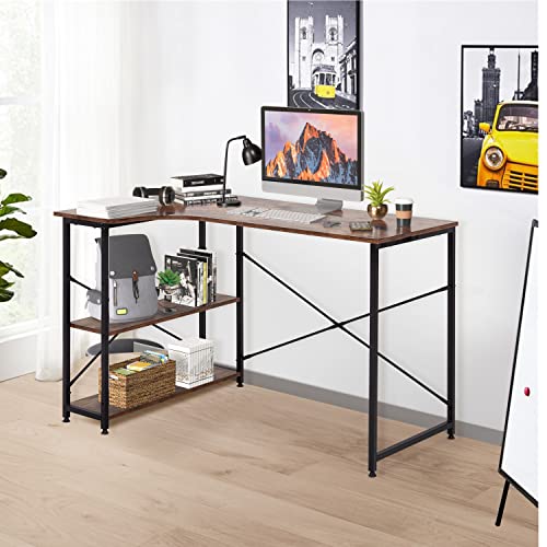 Computer Desk Office Desk Gaming Desk Extra Large 47”x 28.7" Black Modern Student Girl Kids Study PC Simple Executive Table Workstation for Small Space