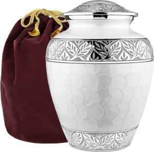 trupoint memorials cremation urns for human ashes – decorative urns, urns for human ashes female & male, urns for ashes adult female, funeral urns – white, large