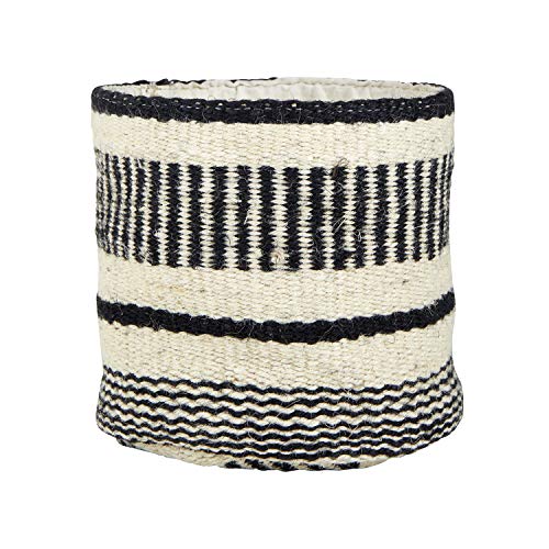 Santa Barbara Design Studio Pure Jute Basket Bag, 6 x 6-Inch, Ivory/Black