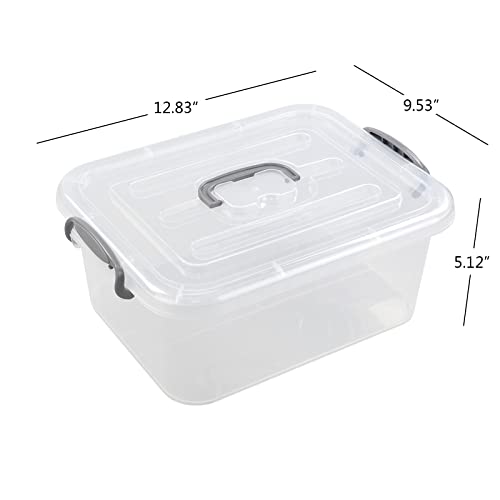 Cand 8 L Latch Storage Box, Clear Bin with Handle, 2 Packs