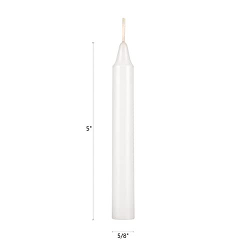 HS Candle 8 pcs White Unscented 5 Inch Candlestick Taper Candles, Household General Usage, Emergency & More