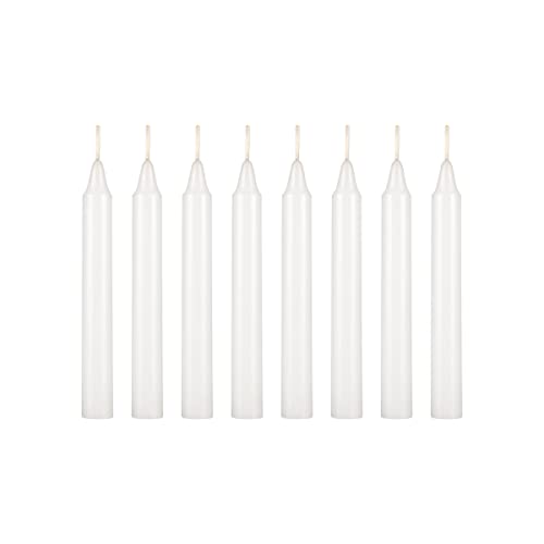 HS Candle 8 pcs White Unscented 5 Inch Candlestick Taper Candles, Household General Usage, Emergency & More