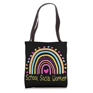 School Social Worker Rainbow Tote Bag