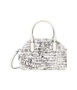 dkny erin satchel white/black street graffiti one size