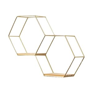 garneck hexagonal floating shelves wall mounted farmhouse storage shelves for bedroom living room bathroom kitchen office wall organizer