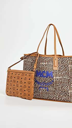 MCM Women's Liz Reversible Shopper Bag, Cognac, Brown, Graphic, Tan, One Size