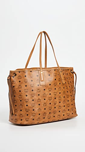 MCM Women's Liz Reversible Shopper Bag, Cognac, Brown, Graphic, Tan, One Size