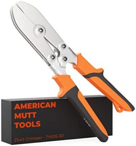 american mutt tools 5 blade sheet metal crimper tool – crimp 24ga steel and 28ga stainless – stove pipe crimper tool, duct crimping tool, hvac crimper tool, duct crimper tool, gutter crimper tool