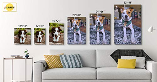 Laoife Custom Canvas Upload Images, Personalized Photo to Canvas Digitally Print Wall Art, Personalized Canvas Pictures for Kid Lover Pet Family, Canvas Framed（20x30 inch）