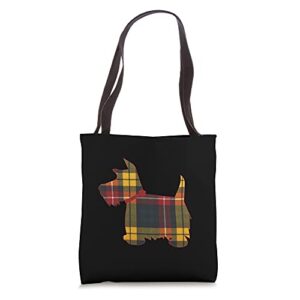 buchanan scottie dog scottish terrier scotty tartan plaid tote bag