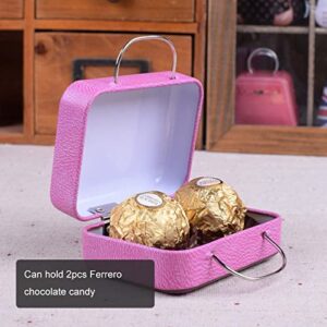 6pcs Tin Boxes with Lids Small Candy Boxes Party Favors,Suitcase Boxes with Handle for Travel Themed Wedding Decorations