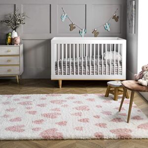 nuLOOM Olivia Heart Nursery Shag Accent Rug, 2' x 3', Pink