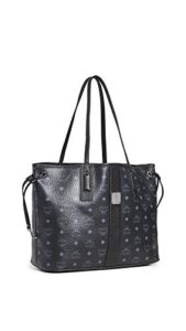 mcm women’s shopper tote, black, one size