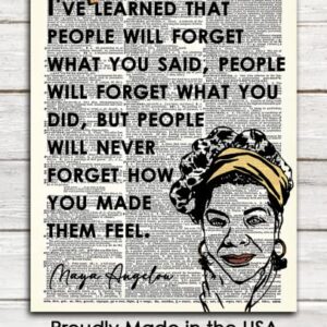 "People Will Forget…" Positive Quote Maya Angelou: Motivational Wall Art Poster, Inspirational Quote Wall Decor Posters for Bedroom & Office Decor for Men, Women & Teen Girl - 8x10 Print Unframed