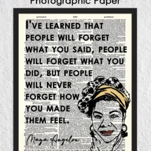 "People Will Forget…" Positive Quote Maya Angelou: Motivational Wall Art Poster, Inspirational Quote Wall Decor Posters for Bedroom & Office Decor for Men, Women & Teen Girl - 8x10 Print Unframed