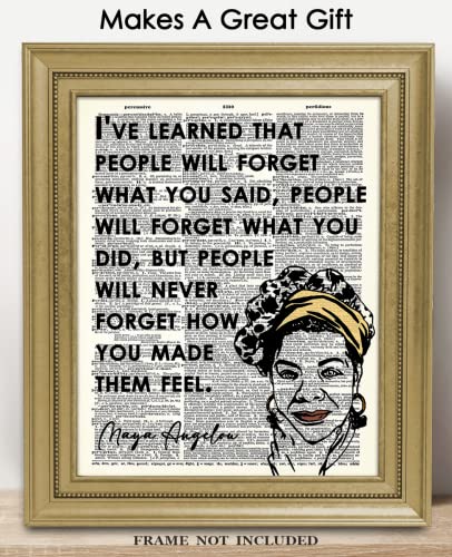 "People Will Forget…" Positive Quote Maya Angelou: Motivational Wall Art Poster, Inspirational Quote Wall Decor Posters for Bedroom & Office Decor for Men, Women & Teen Girl - 8x10 Print Unframed