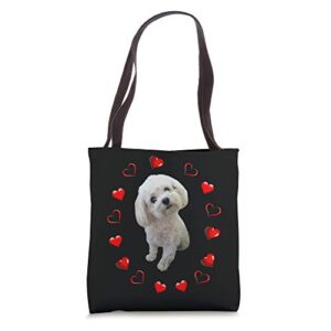 maltese dog lover puppy owner maltipoo mix fans hearts tote bag