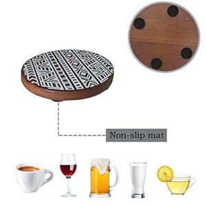 Wooden Drink Coasters, Wood Coasters Set with Holder, Absorbent Coaster Sets of 6, Coaster with Holder for Tabletop Protection, Suitable for Kinds of Cups