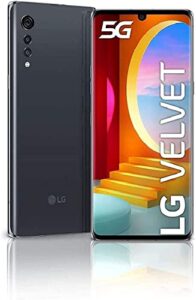 lg velvet (5g) 128gb (6.8 inch) display 48mp triple camera lm-g900tm gsm unlocked phone – aurora grey (renewed)