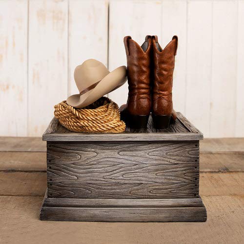 Perfect Memorials Custom Engraved Large Painted Cowboy Boots Cremation Urn