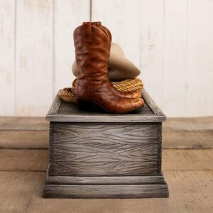 Perfect Memorials Custom Engraved Large Painted Cowboy Boots Cremation Urn