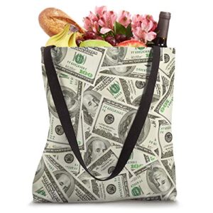 Money Benjamin Franklin Dollar Bills Rich Motivation Pattern Tote Bag