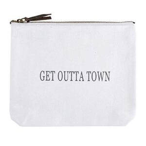 santa barbara design studio f2f canvas zip pouch, 9 x 7.5-inch, get outta town