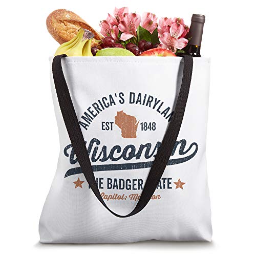 Wisconsin Vintage Sports Design Badger State Rough Tote Bag