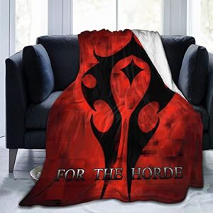 for the horde world of warcraft throw blanket soft micro microfiber light weight warm fleece throw blanket three sizes (black, 80″x60″)