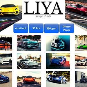 LIYA 50PCS Car Aesthetic Pictures Wall Collage Kit, Sports Car Wall Decor, Teen Boy Room Decor, Posters for Boys Room, Bedroom Wall Decor, Trendy Wall Prints Kit, Boys Room Decor, Car Small Posters for Teen Boys Men Guys Room Dorm Bedroom Decor Wall Art S