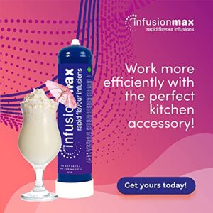 InfusionMax Whipped Cream Chargers - Pure Culinary Gas Whipped Cream Cylinder - 0.95 Liter (580 gram) Compatible with Standard Cream Whippers - 1 Carton (6 cylinders)