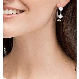 Kate Spade Gleaming Gardenia Flower Hoops in Silver