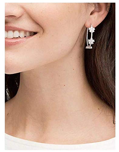 Kate Spade Gleaming Gardenia Flower Hoops in Silver