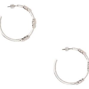 Kate Spade Gleaming Gardenia Flower Hoops in Silver