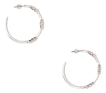 Kate Spade Gleaming Gardenia Flower Hoops in Silver