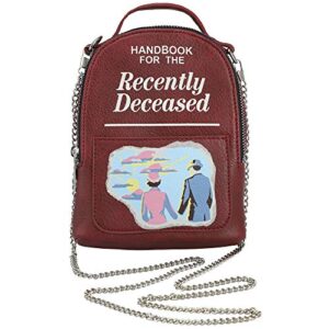 beetlejuice classic movie recently deceased book mini backpack wristlet