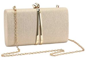 pinprin women’s evening clutch bag elegant cocktail bridal handbag wedding party purse (gold)