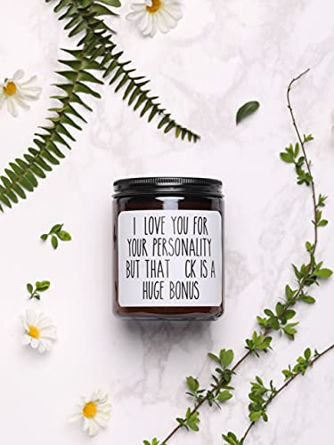 Funny Gifts for Boyfriend Husband, I Love You for Your Personality Scented Candle, Unique Rude Birthday Anniversary Father's Day Gift Valentine's Day Gift for Husband Boyfriend Him Fiance Men