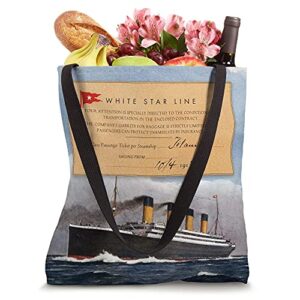 Titanic Ticket and Ship Sailing Tote Bag