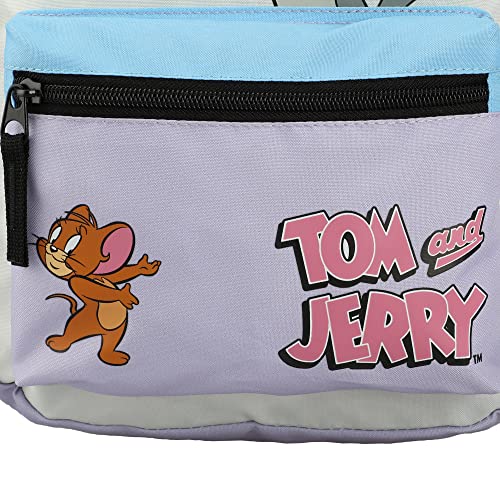 Tom & Jerry Classic Cartoon Characters Color Blacked Nylon Mini Backpack