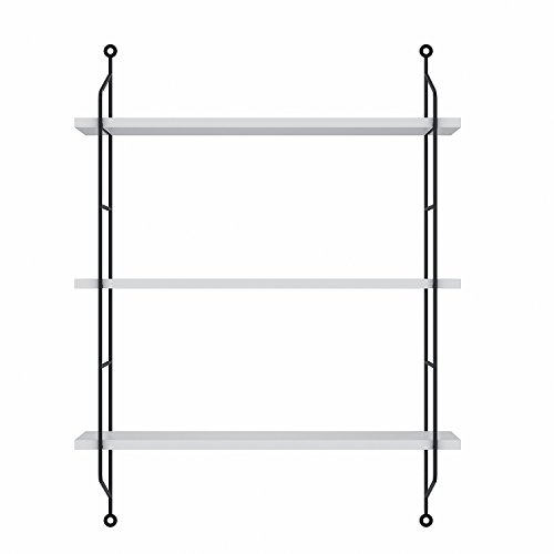 Aceshin 3-Tier Industrial Floating Shelves Wall Mounted,Decorative Wall Shelf Hanging Storage Display Rack for Room/Kitchen/Office/Bathroom (Black)