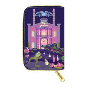 loungefly x disney princess and the frog tiana’s palace zip around wallet- fashion cosplay disneybound cute wallets