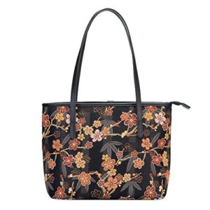 Signare Tapestry Shoulder Bag Tote Bag for Women with Ume Sakura Japanese Style Travel And Work Tote Bags For Women|COLL-SAKURA