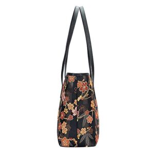 Signare Tapestry Shoulder Bag Tote Bag for Women with Ume Sakura Japanese Style Travel And Work Tote Bags For Women|COLL-SAKURA